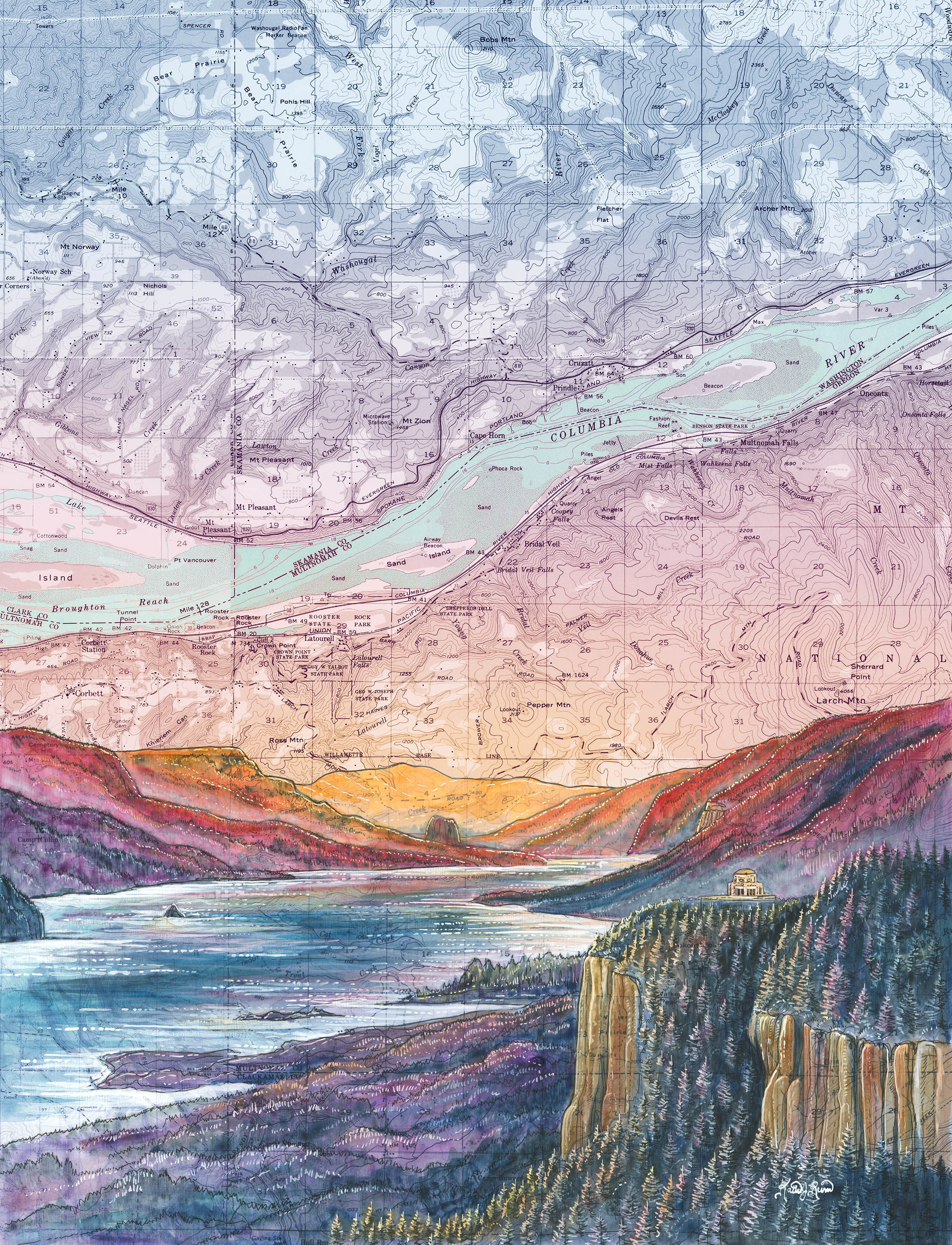 Crown Point, Columbia River Gorge Print – Final Switchback by Katie ...