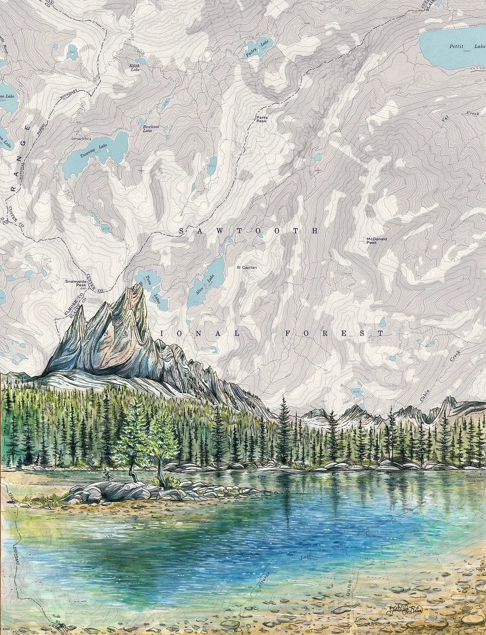 Alice Lake, Sawtooth Mountains Print – Final Switchback by Katie Jeanne ...