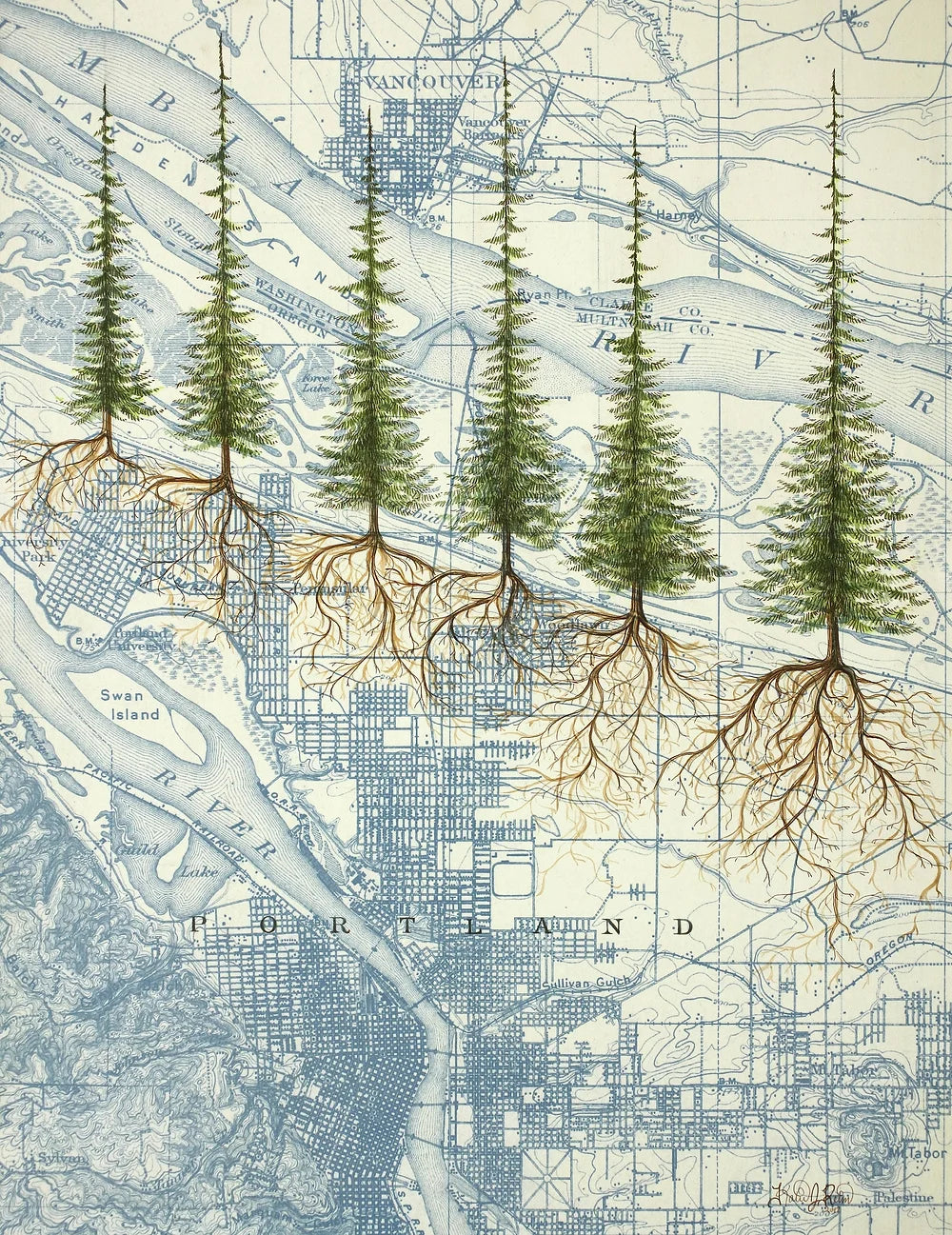 Portland Roots Print – Final Switchback by Katie Jeanne Reim
