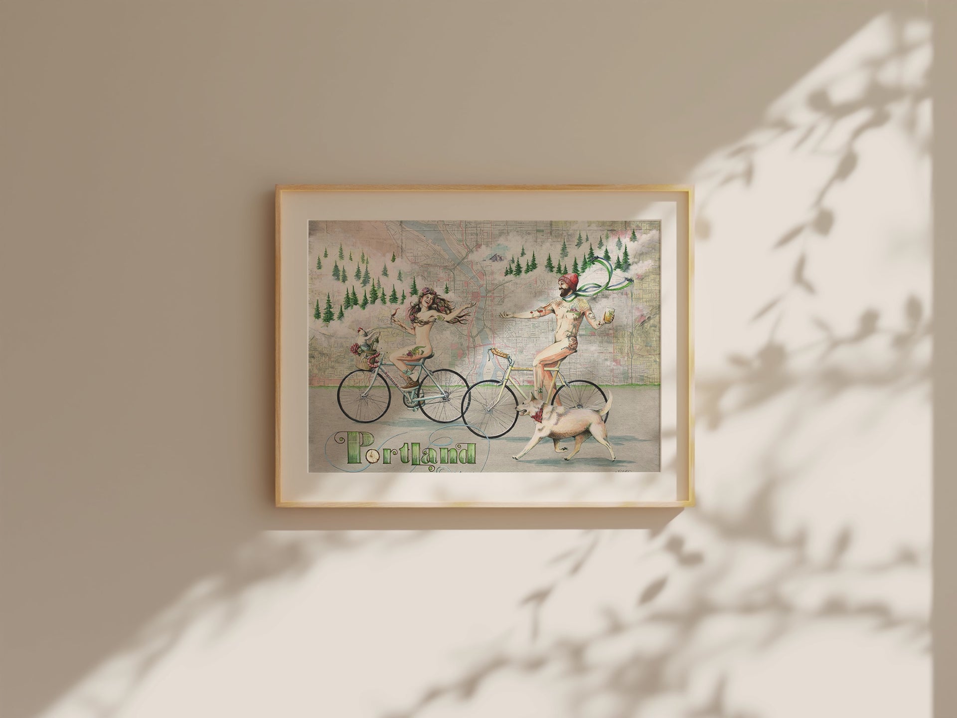 Portland Naked Bike Ride Print – Final Switchback by Katie Jeanne Reim